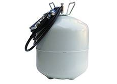 How does the canister adhesive system work?